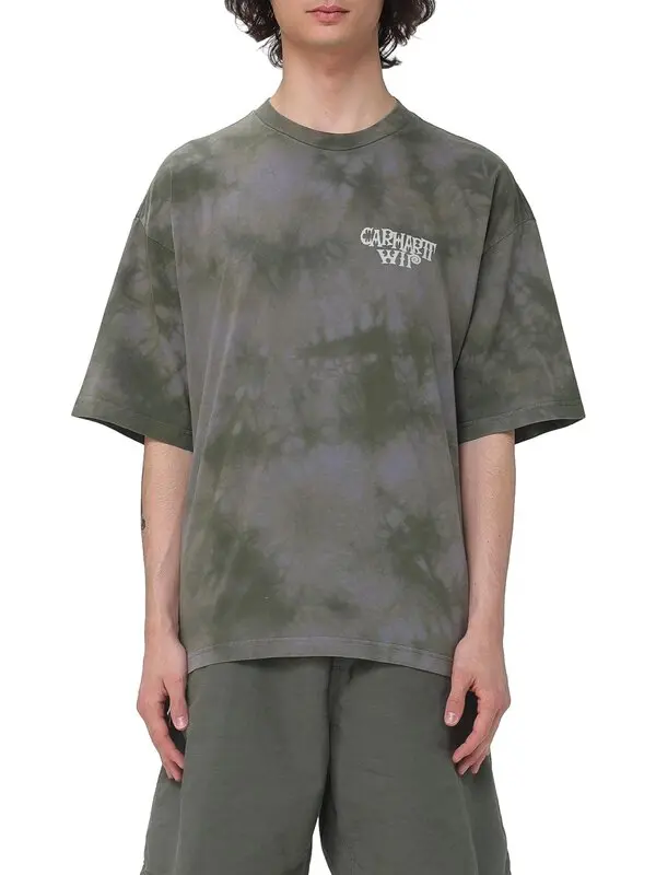 Carhartt Work In Progress Cotton Crew Neck T-shirt With Print - Green
