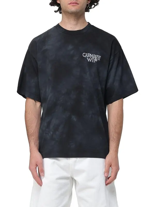 Carhartt Work In Progress Cotton Crew Neck T-shirt With Print - Grey