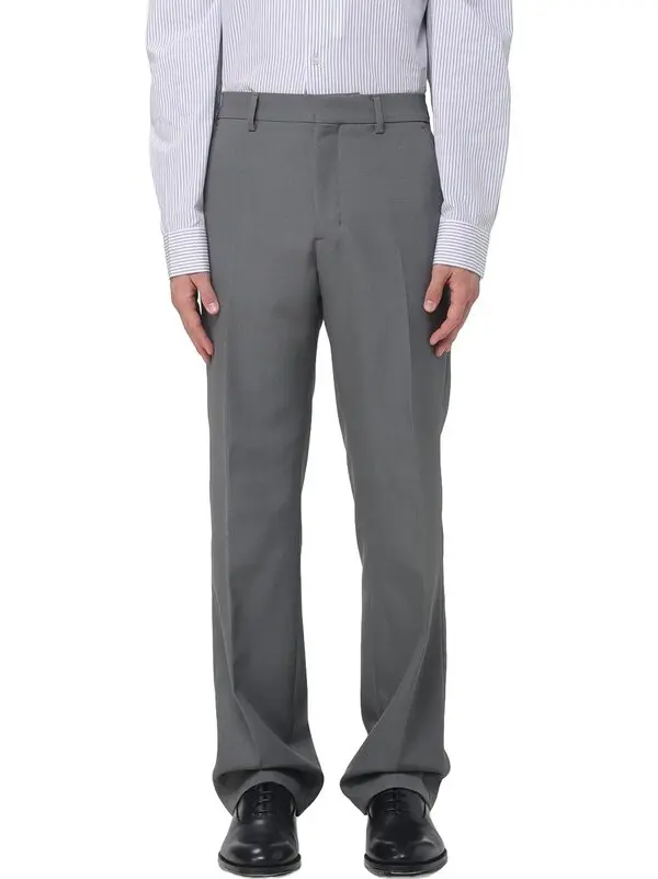 AMI Paris Straight Wool Trousers - Grey
