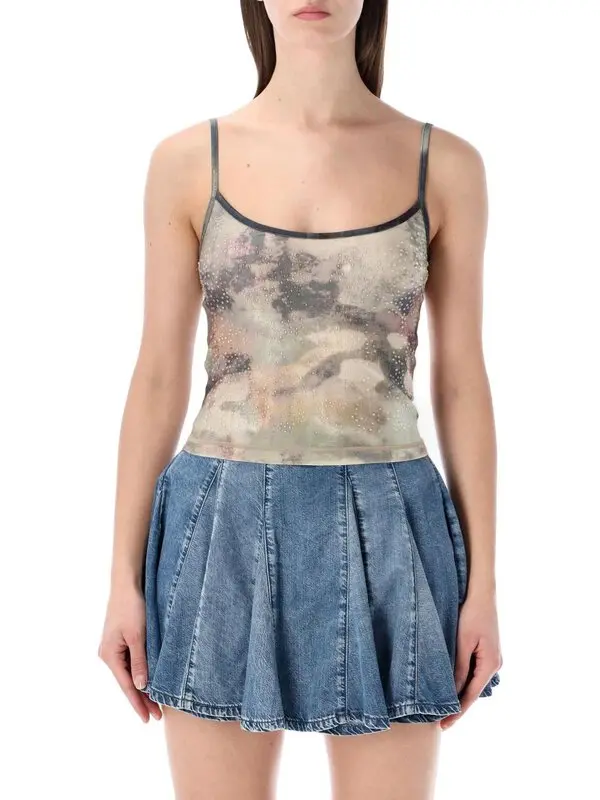 DIESEL® Camouflage Rhinestone Embellished Bandeau Top - Multicolor