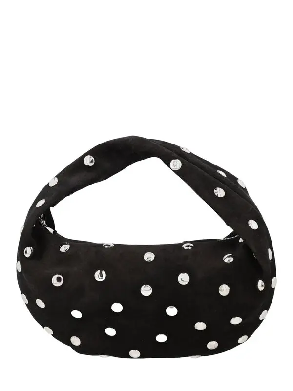 Khaite Olivia Suede Bag With Stud Embellishments - Black