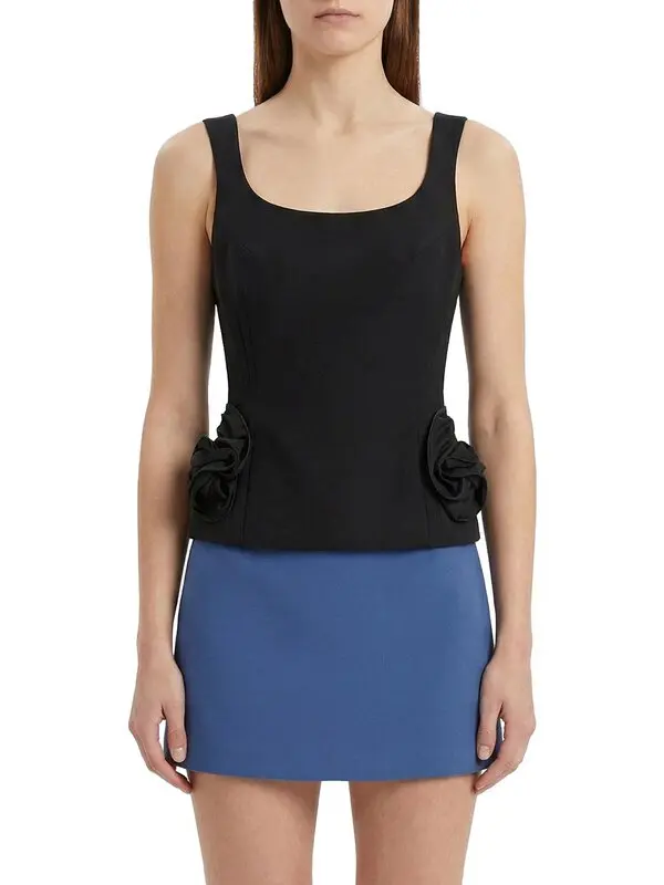Magda Butrym Cotton And Silk Bustier Top - Black
