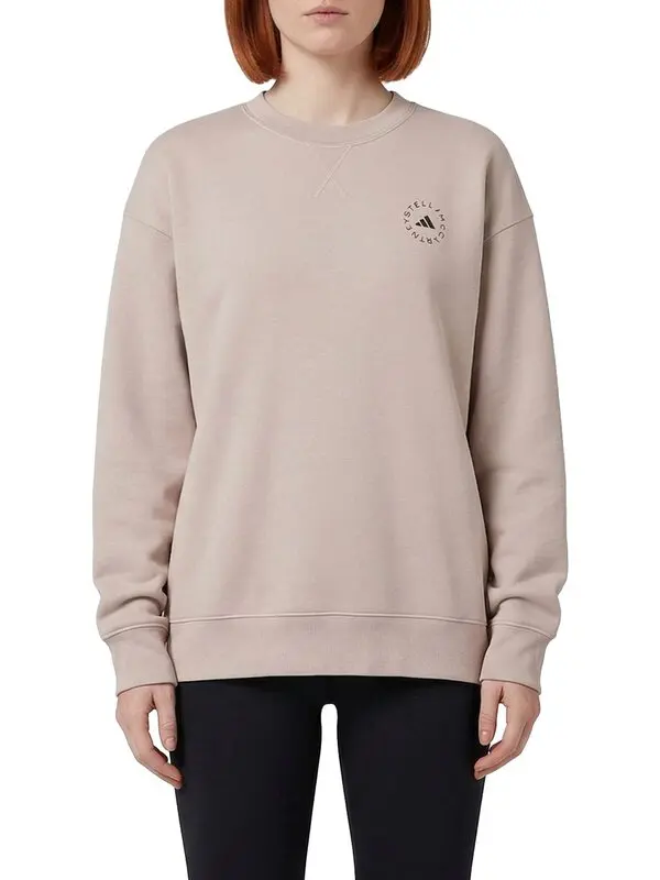 Adidas By Stella McCartney Crewneck Sweatshirt With Logo - Brown