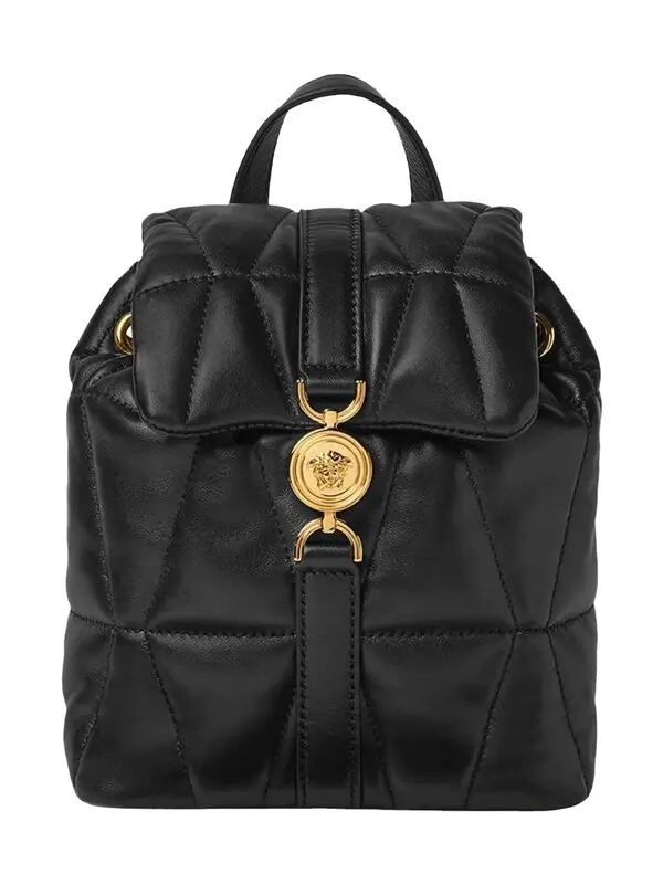 Versace Kleio Quilted Nappa Leather Backpack - Black