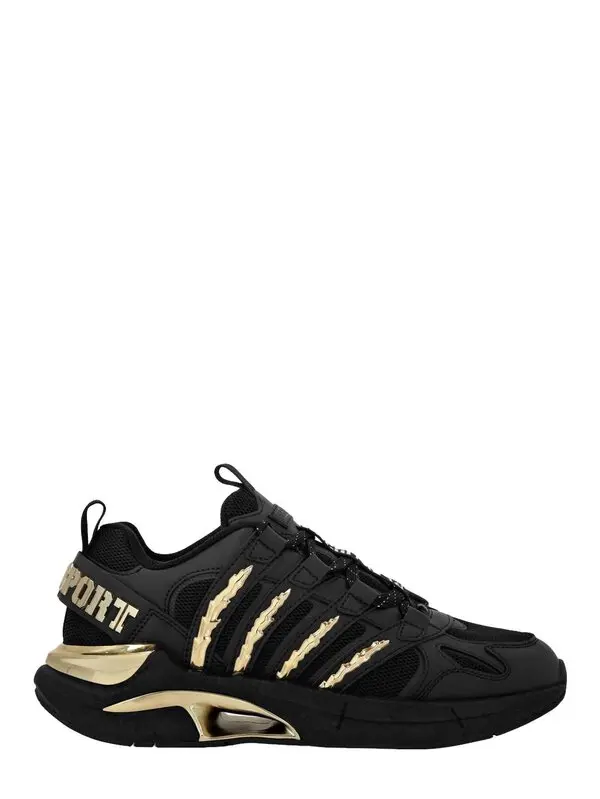 PLEIN SPORT Leather And Mesh Low-top Sneakers - Black 1
