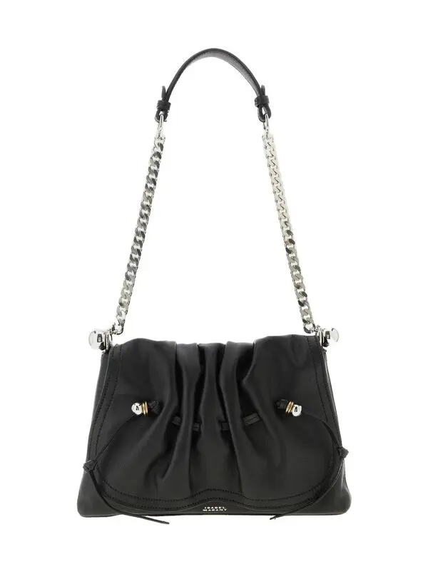 Isabel Marant Étoile Leather Shoulder Bag With Chain Strap - Black
