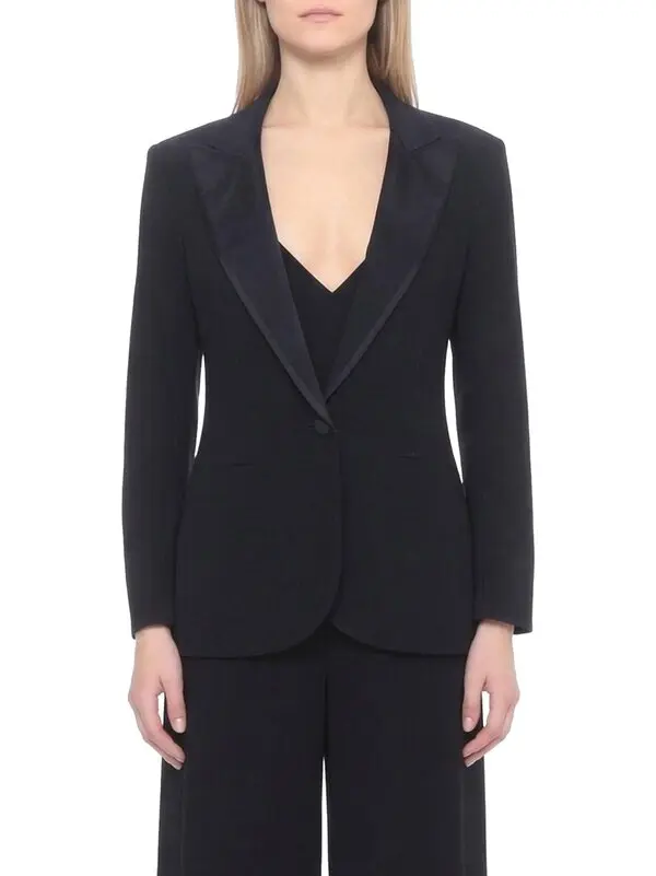 Norma Kamali Single-breasted Peak Lapel Blazer - Blue