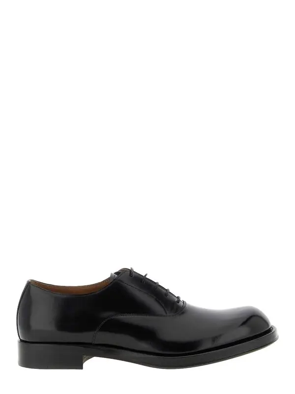 Dries Van Noten Brushed Leather Derby Shoes - Black