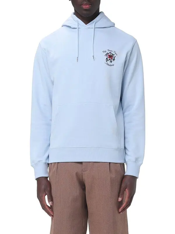 Drole De Monsieur Cotton Hoodie With Embroidered Logo - Blue