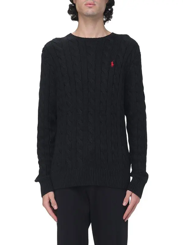 Polo Ralph Lauren Cable Knit Crewneck Jumper - Black