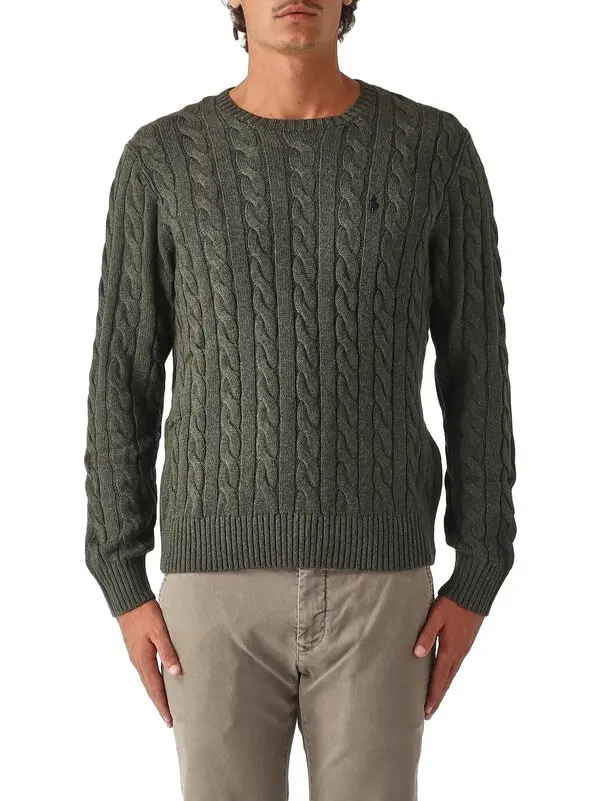 Polo Ralph Lauren Cable Knit Crewneck Jumper - Olive