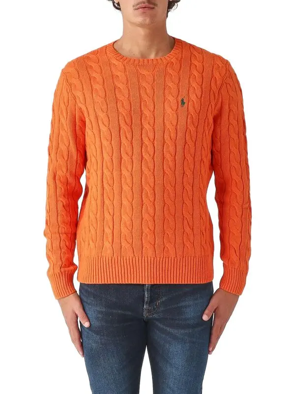 Polo Ralph Lauren Cable Knit Crewneck Jumper - Orange