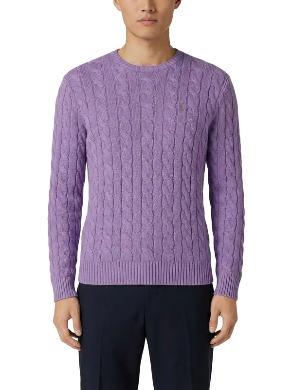 Polo Ralph Lauren Cable Knit Crewneck Jumper - Violet