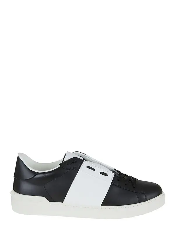 Valentino Garavani Open Leather Sneakers - Black 1