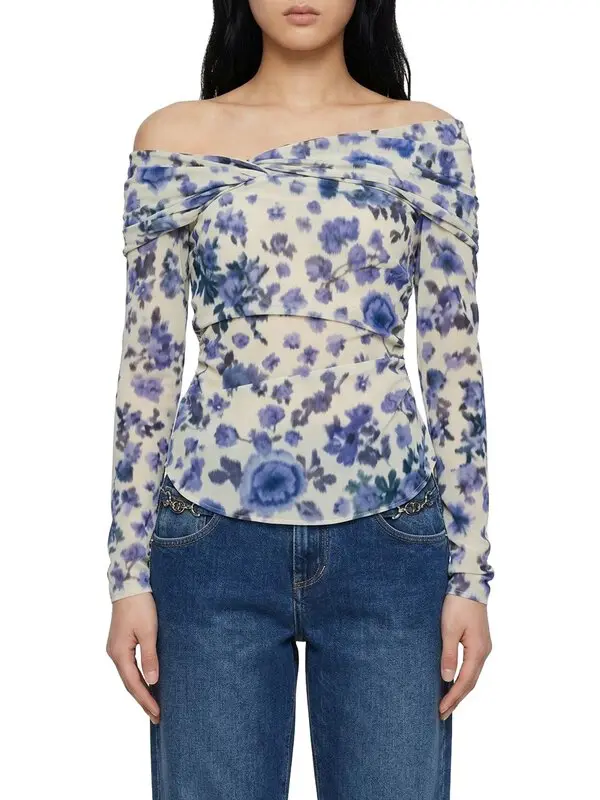 Isabel Marant Étoile Floral Print Draped Blouse - Blue