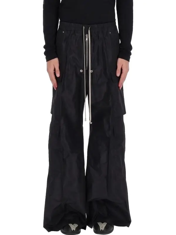 Rick Owens Cargobelas Pants In Silk Twill - Black