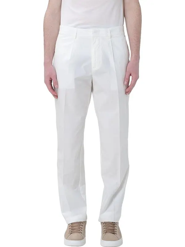 Emporio Armani Slim Fit Cotton Pants - White