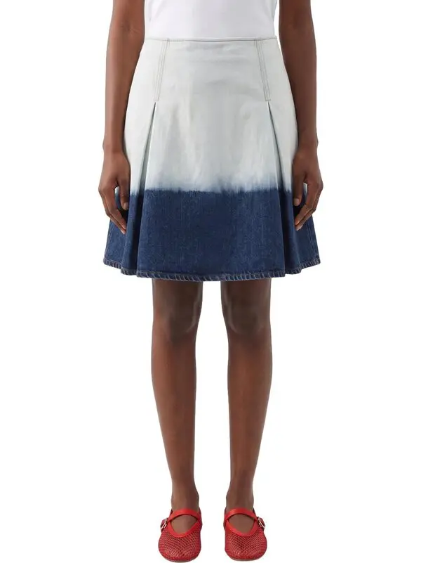 Marni Two-tone Denim Mini Skirt - White