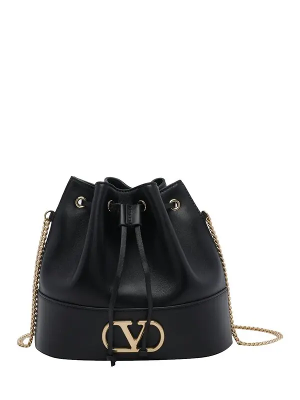 Valentino Garavani Vlogo Signature Mini Bucket Bag In Calf Leather - Black