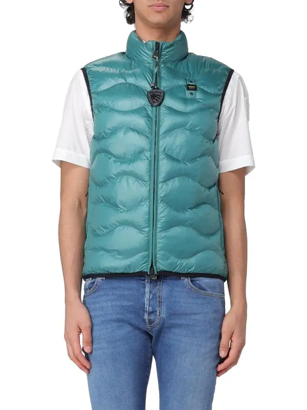 BLAUER. Padded Technical Nylon Vest - Green