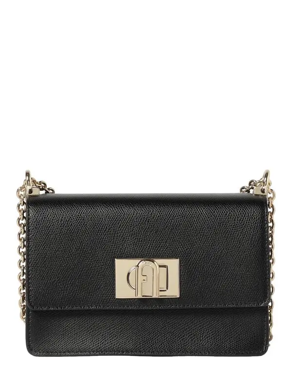 Furla 1927 Grained Leather Bag - Black