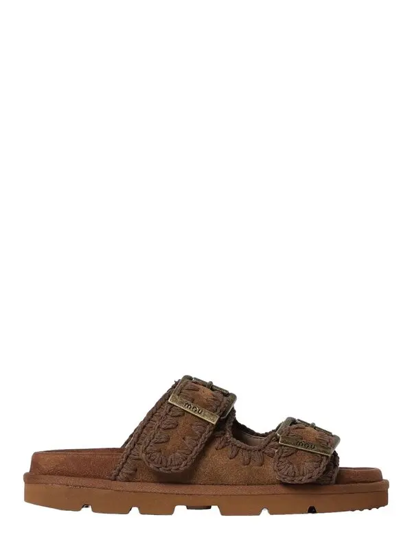 Mou Low Bio Suede Sandals With Adjustable Straps - Hazel