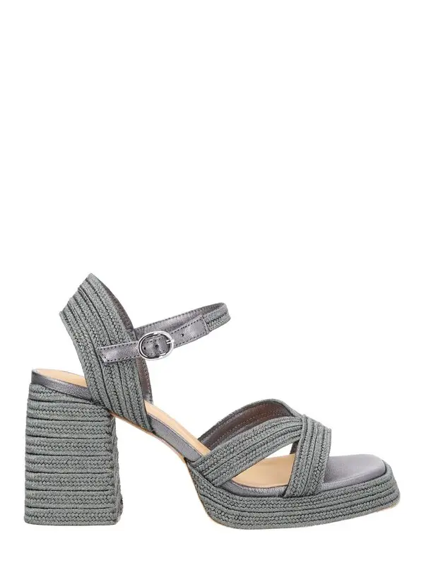 CastaÑer Heeled Platform Sandals - Grey