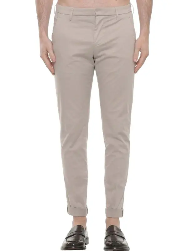 DONDUP Slim Fit Stretch Cotton Trousers - Beige