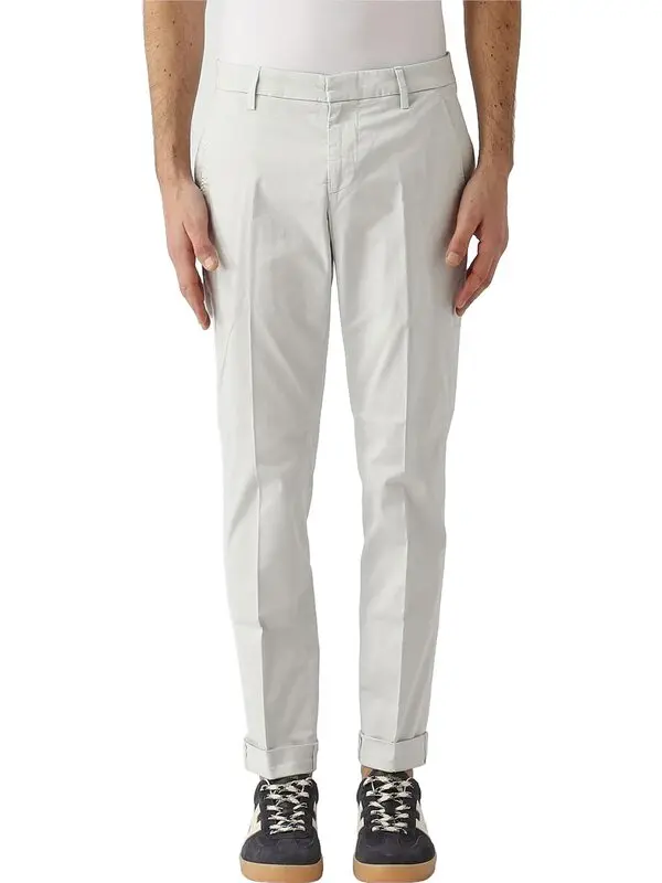 DONDUP Slim Fit Stretch Cotton Trousers - White 1