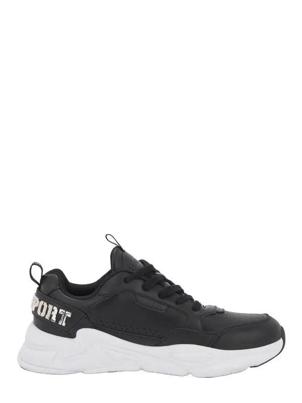 PLEIN SPORT Ghost X Leather Sneakers - Black