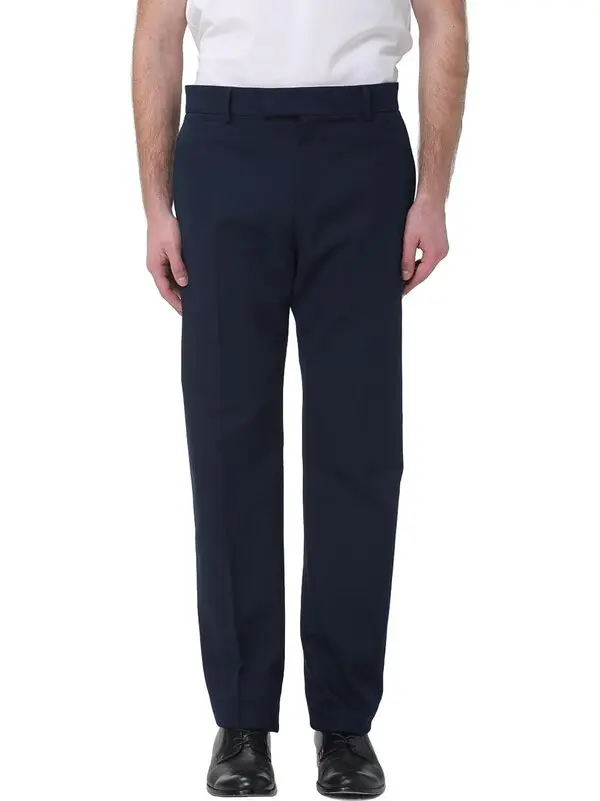 FERRAGAMO Tailored Cotton And Cashmere Trousers - Navy