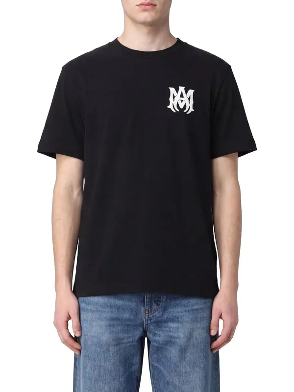 Amiri Relaxed Fit Drop Shoulder Cotton T-shirt With Logo - Black