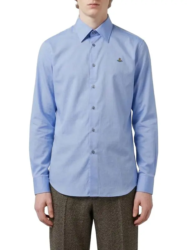 VIVIENNE WESTWOOD Cotton Shirt With Orb - Blue