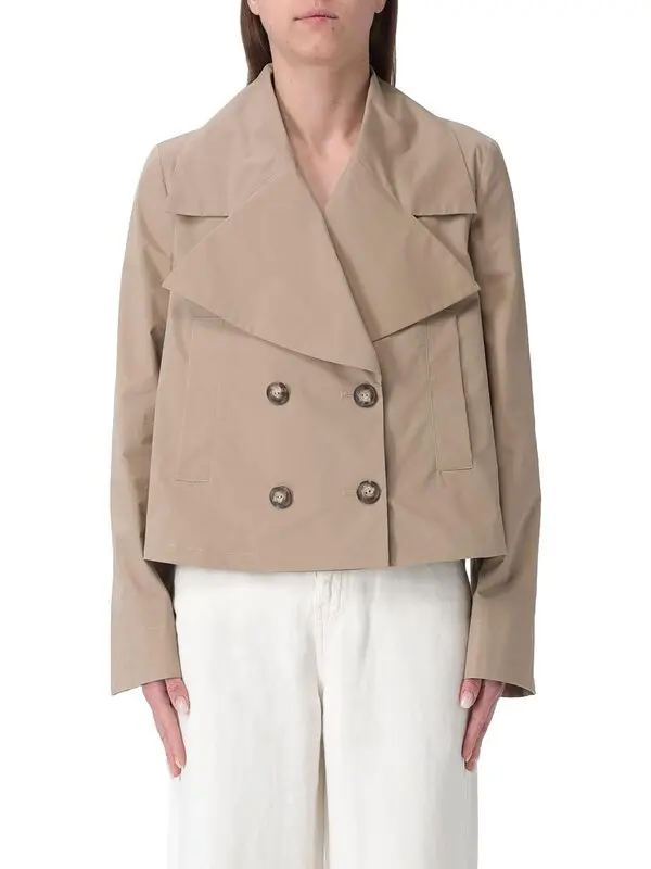 Emporio Armani Double Breasted Cotton Trench Coat - Beige