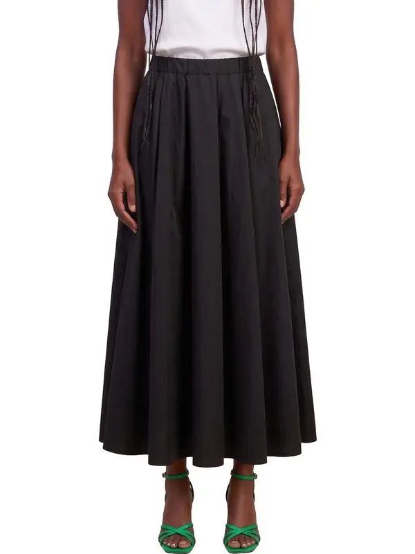 Aspesi Cotton Midi Skirt - Black