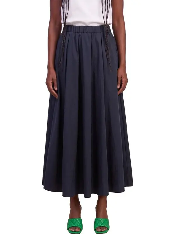 Aspesi Cotton Midi Skirt - Blue