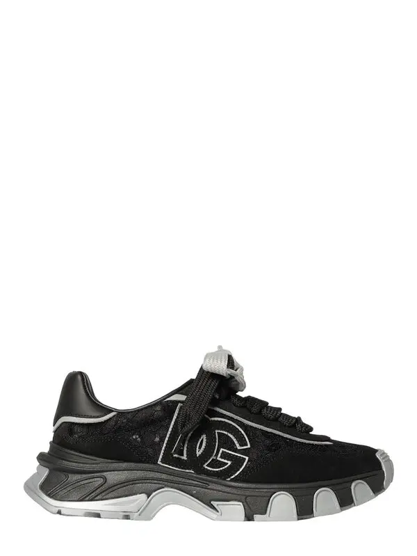 Dolce & Gabbana Suede And Lace Sneakers - Black