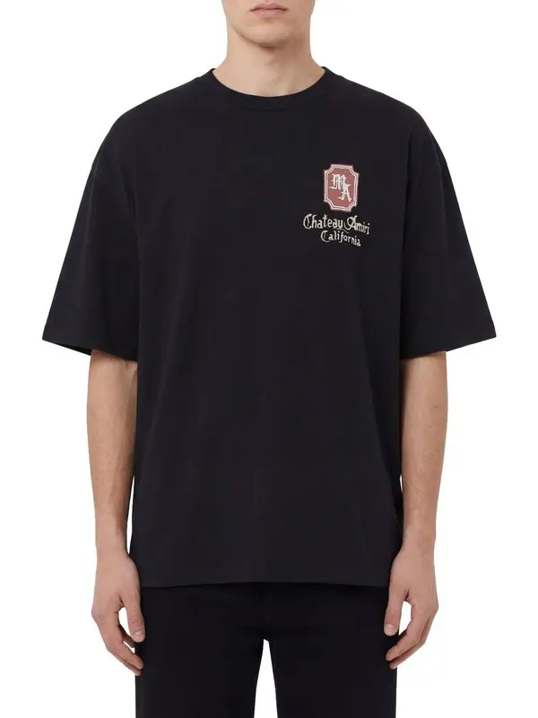 Amiri Cotton T-shirt With Logo - Black