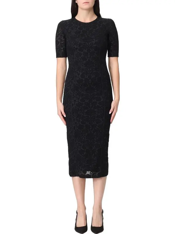 Pinko Textured Midi Dress - Black