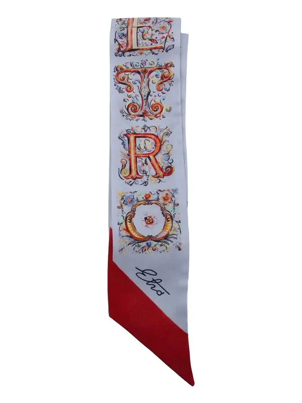 Etro Silk Printed Logo Bandeau - Red