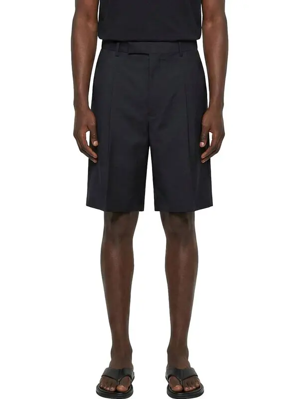 JIL SANDER Virgin Wool And Mohair Tailored Shorts - Blue