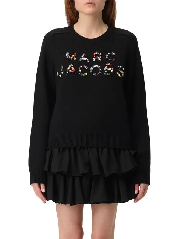 Marc Jacobs Embellished Crew Neck Jumper - Black