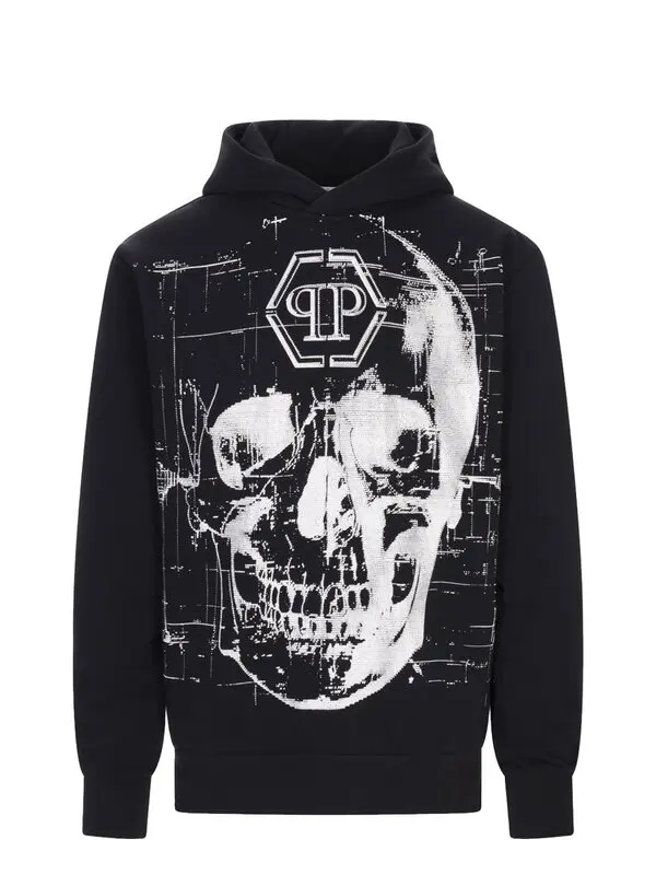 Philipp Plein Graphic Print Hoodie - Black