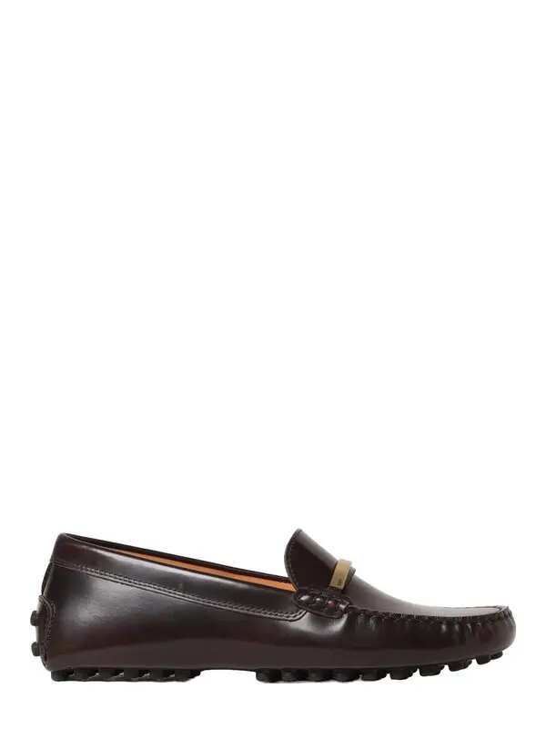 TOD'S Leather Loafers With Metal Detail - Dark
