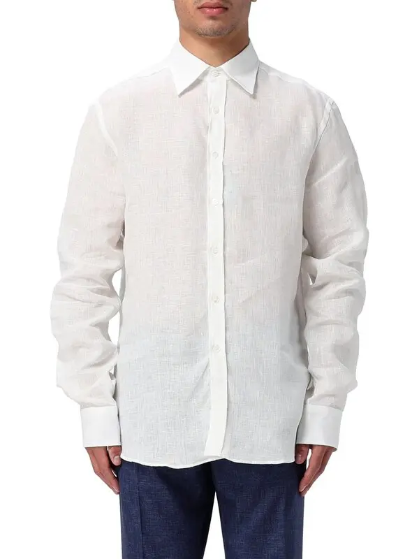 Canali Basic Linen Shirt - White