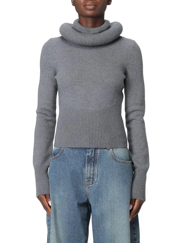 Alaïa Ribbed Knit Hooded Jumper - Grey