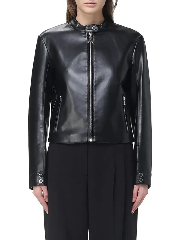 Patrizia Pepe Faux Leather Biker Jacket - Black