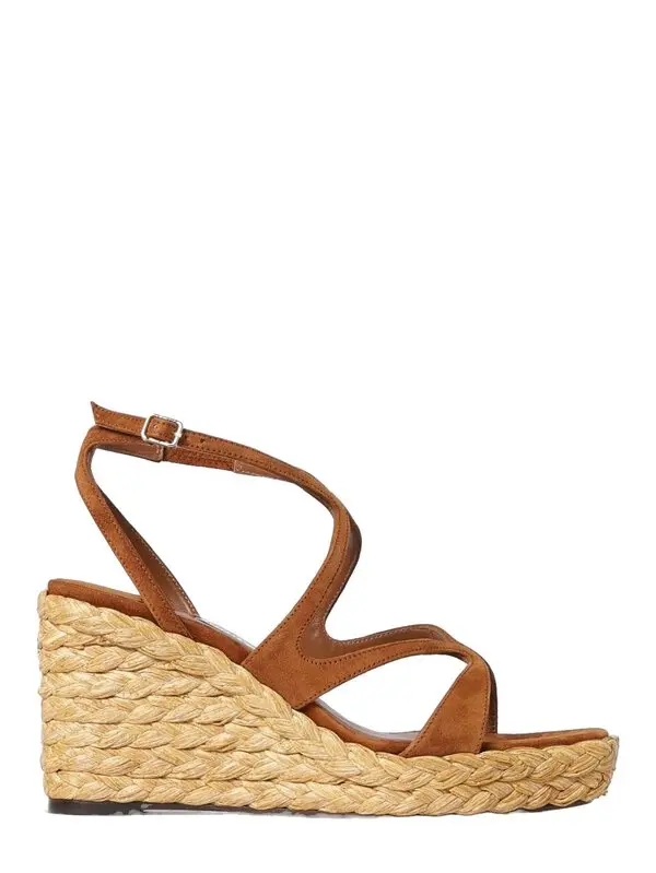 JIMMY CHOO Ayla Suede Wedge Sandal - Brown