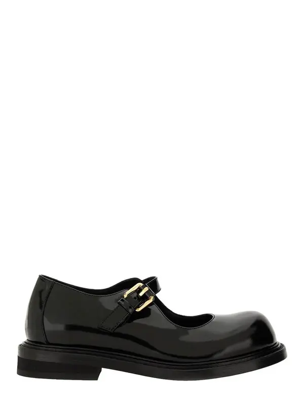 Moschino Mary Jane Buckled Flats - Black
