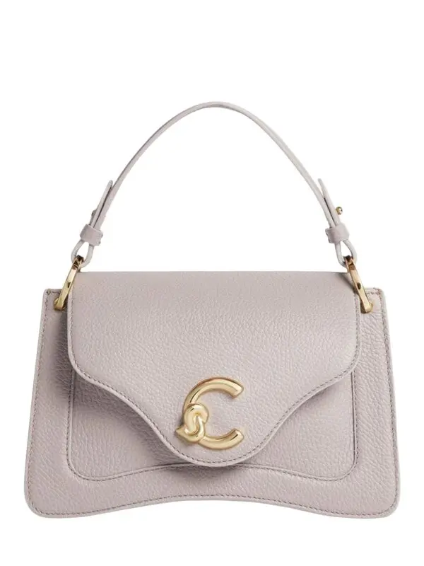 COCCINELLE C-me Mini Hammered Leather Bag - White 1